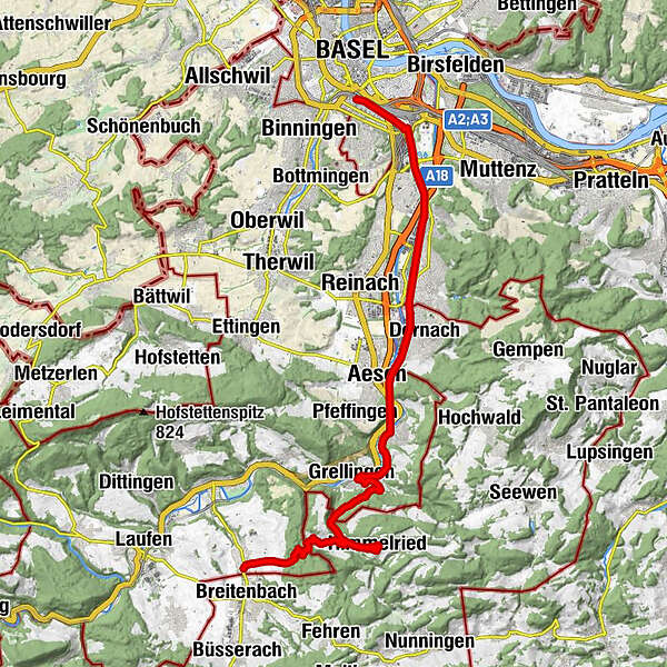 ?Brislach- Rest. Kaltbrunnental-Waldeck- ?Waldeck-Grellingen ...