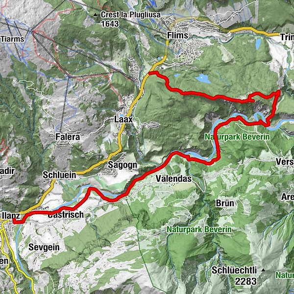 Flims - Ausflugsrestaurant Conn - Isla - Ilanz - BERGFEX - Mountainbike ...