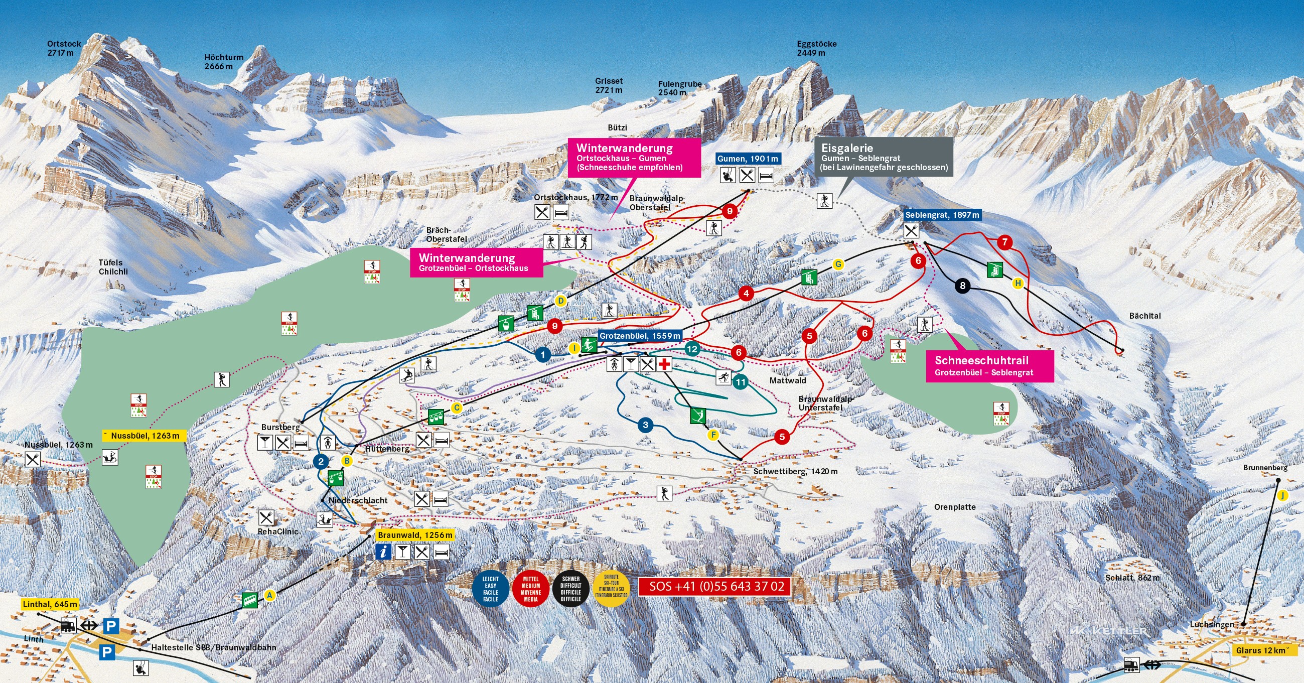 BERGFEX: Ski resort Braunwald - Skiing holiday Braunwald