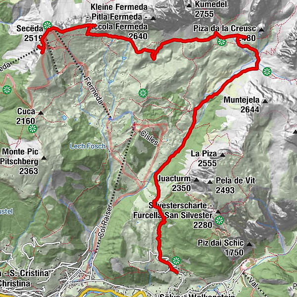 Seceda Bergstation bis Wolkenstein - BERGFEX - Wanderung - Tour Südtirol