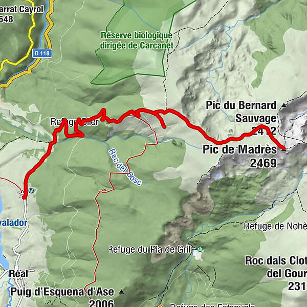 Odeillo de Réal - Refuge de Bécet - Roc de Nou Fonts - Pic de Madrès ...