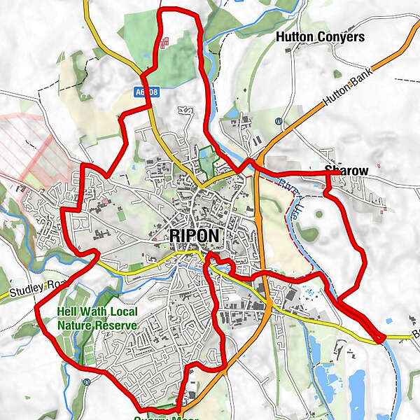 Ripon - Sharow - St John the Baptist - BERGFEX - Wanderung - Tour England