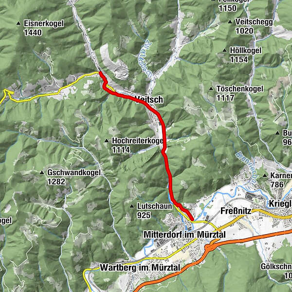 Veitschtalradweg R48 - BERGFEX - Radfahren - Tour Steiermark