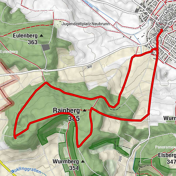 Neubrunn bei Würzburg - Rainberg - BERGFEX - Wanderung - Tour Bayern