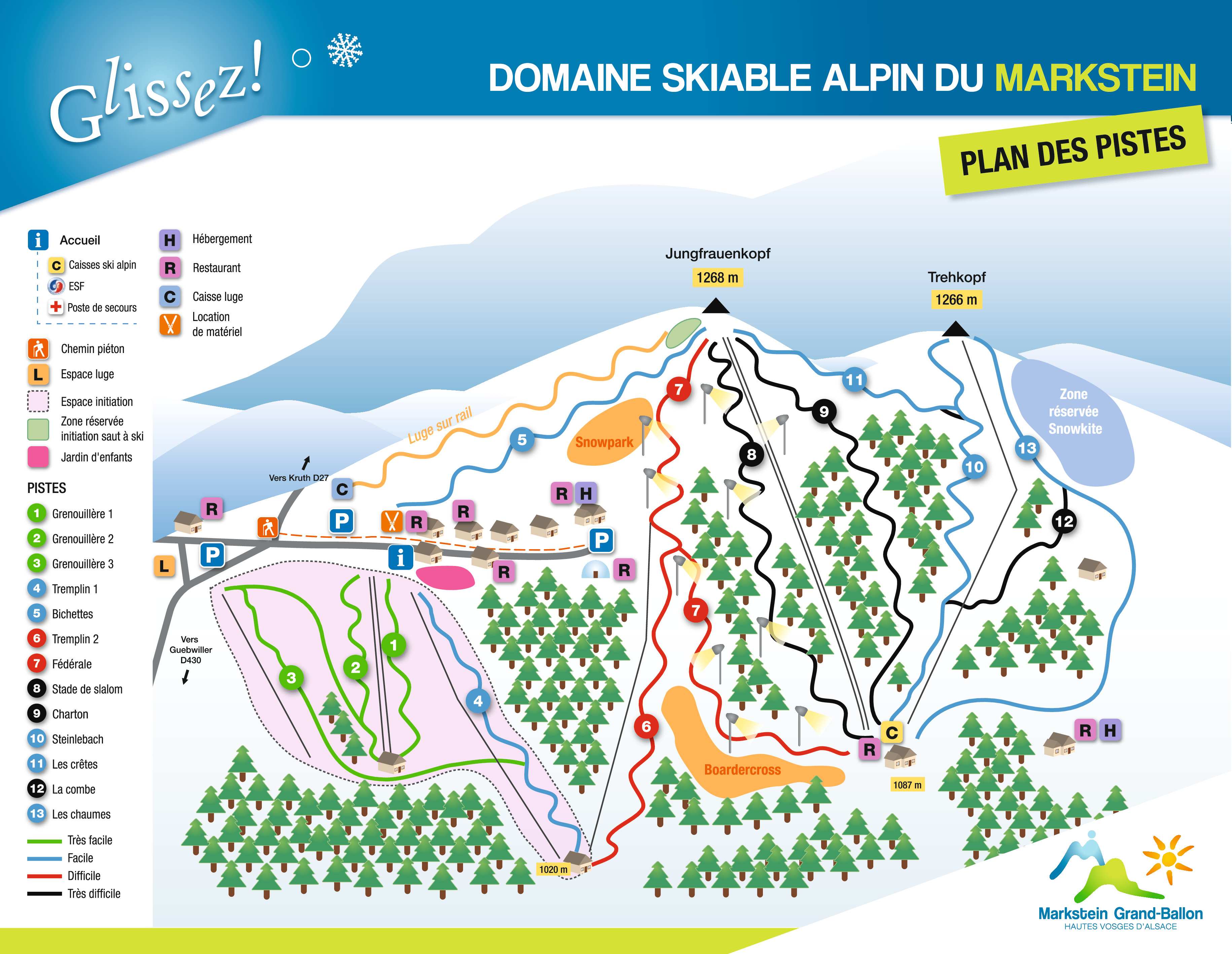 BERGFEX: Plan de piste Le Markstein - Carte panoramique Le Markstein ...