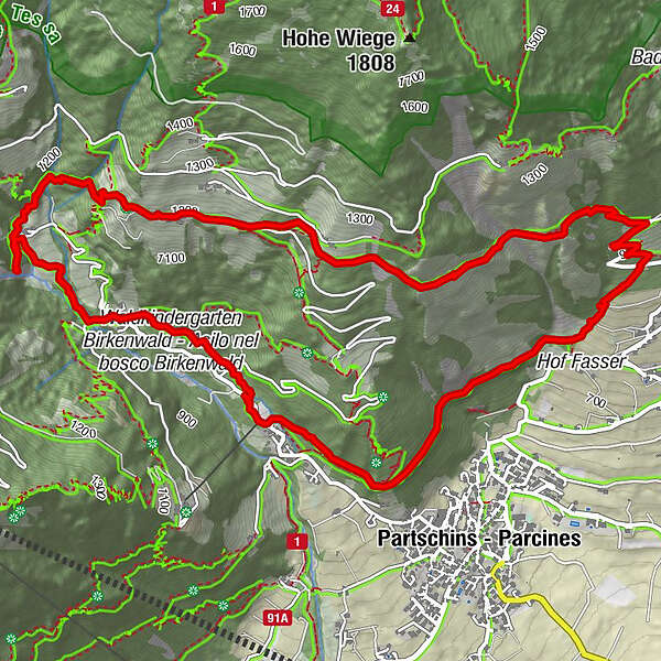 Partschins Waalweg, Höhenweg und Wasserfall - BERGFEX - Randonnée ...