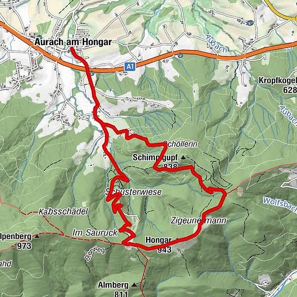 Aurach am Hongar - Kerner - Schwarz am Hongar - Hongar - BERGFEX ...