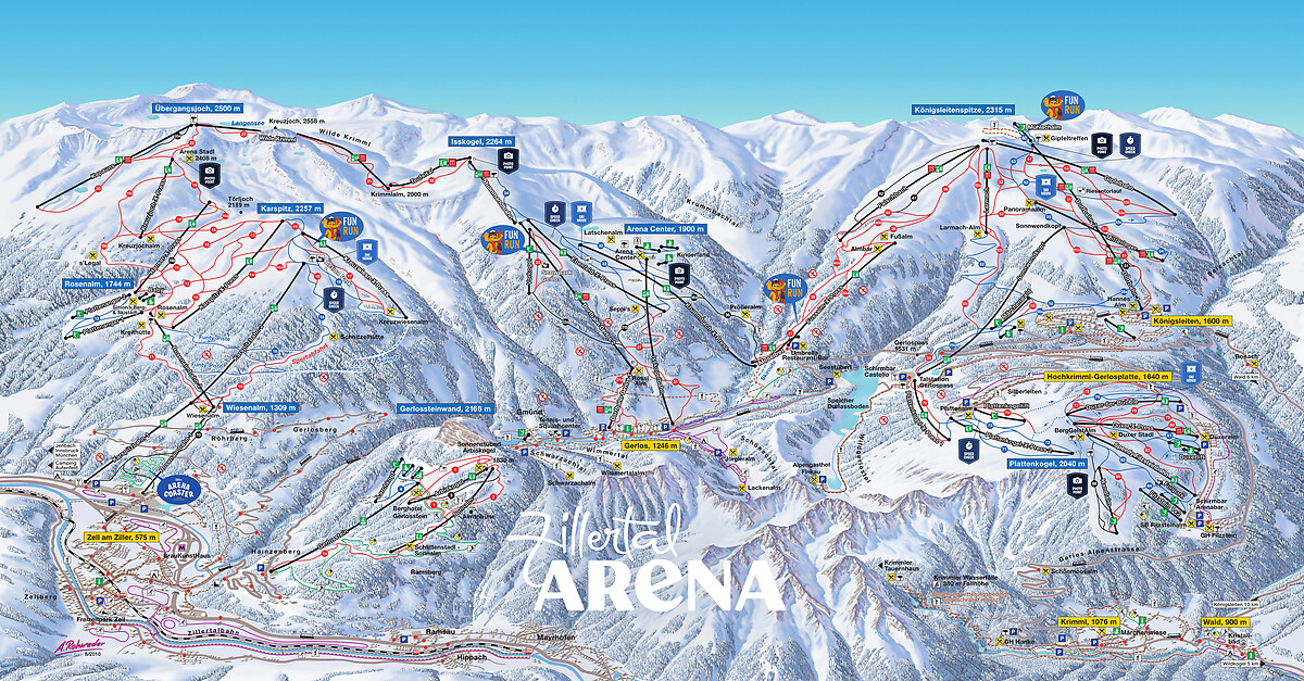 BERGFEX: Piste map Gerlos / Zillertal Arena - Panoramic map Gerlos ...