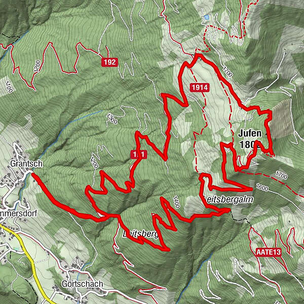Jufen und Lammersdorfer Hütte über Leitsberg, Rundkurs - BERGFEX ...