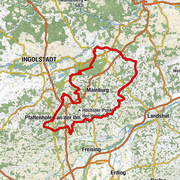 Hallertauer Hopfentour - BERGFEX - Radfahren - Tour Bayern