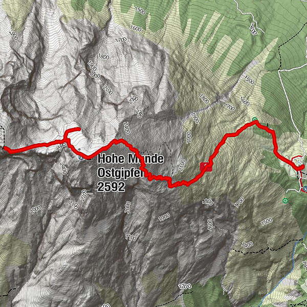 Rauthhütte - Hüttenrinner - Hohe Munde Ostgipfel - Hohe Munde ...