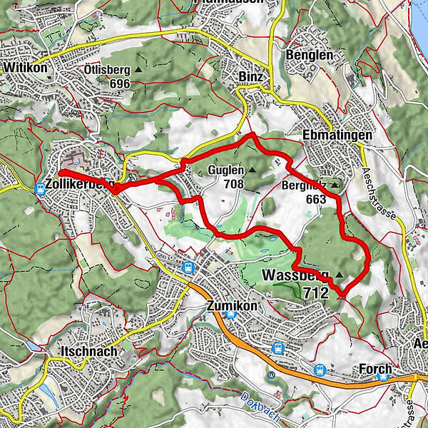Zollikerberg - Sennhof - Wassberg - Spital Zollikerberg - BERGFEX ...