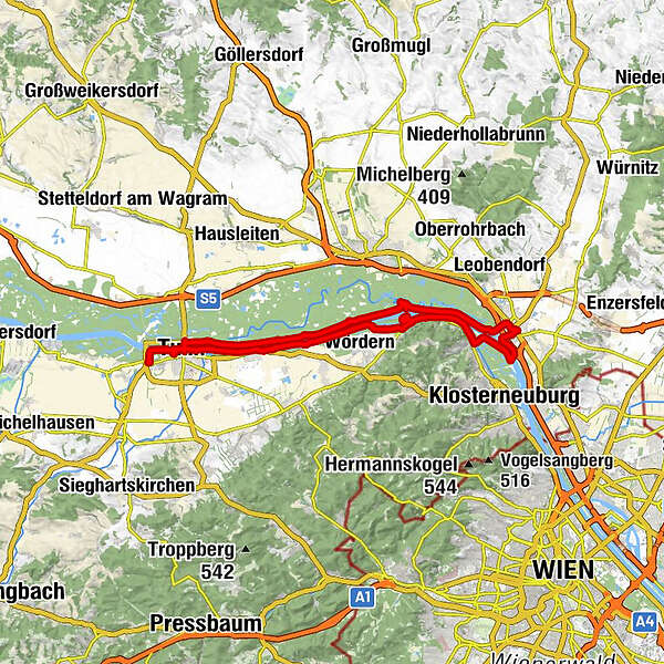Donauradweg Tulln bis Klosterneuburg - BERGFEX - Radfahren - Tour ...