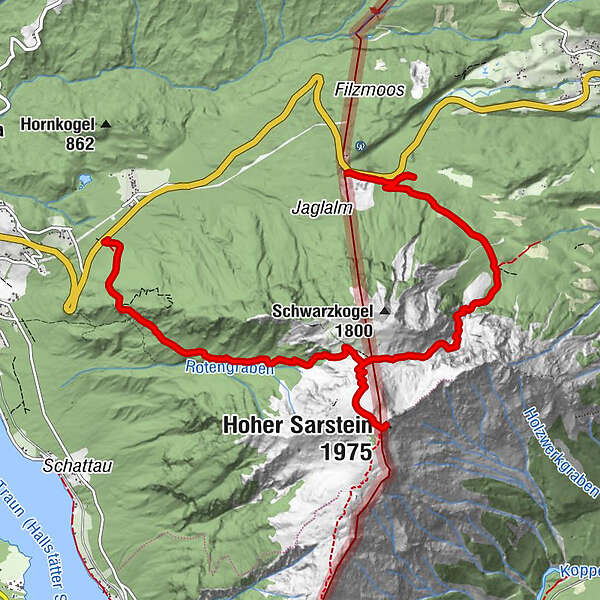 Pötschenpass - Hoher Sarstein - Sarsteinalm Bad Goisern - Bad Goisern ...
