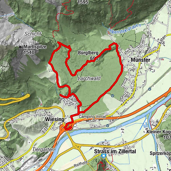 Wiesing - Bus-Stop - Bürglberg - Rofansiedlung - BERGFEX - Wanderung ...