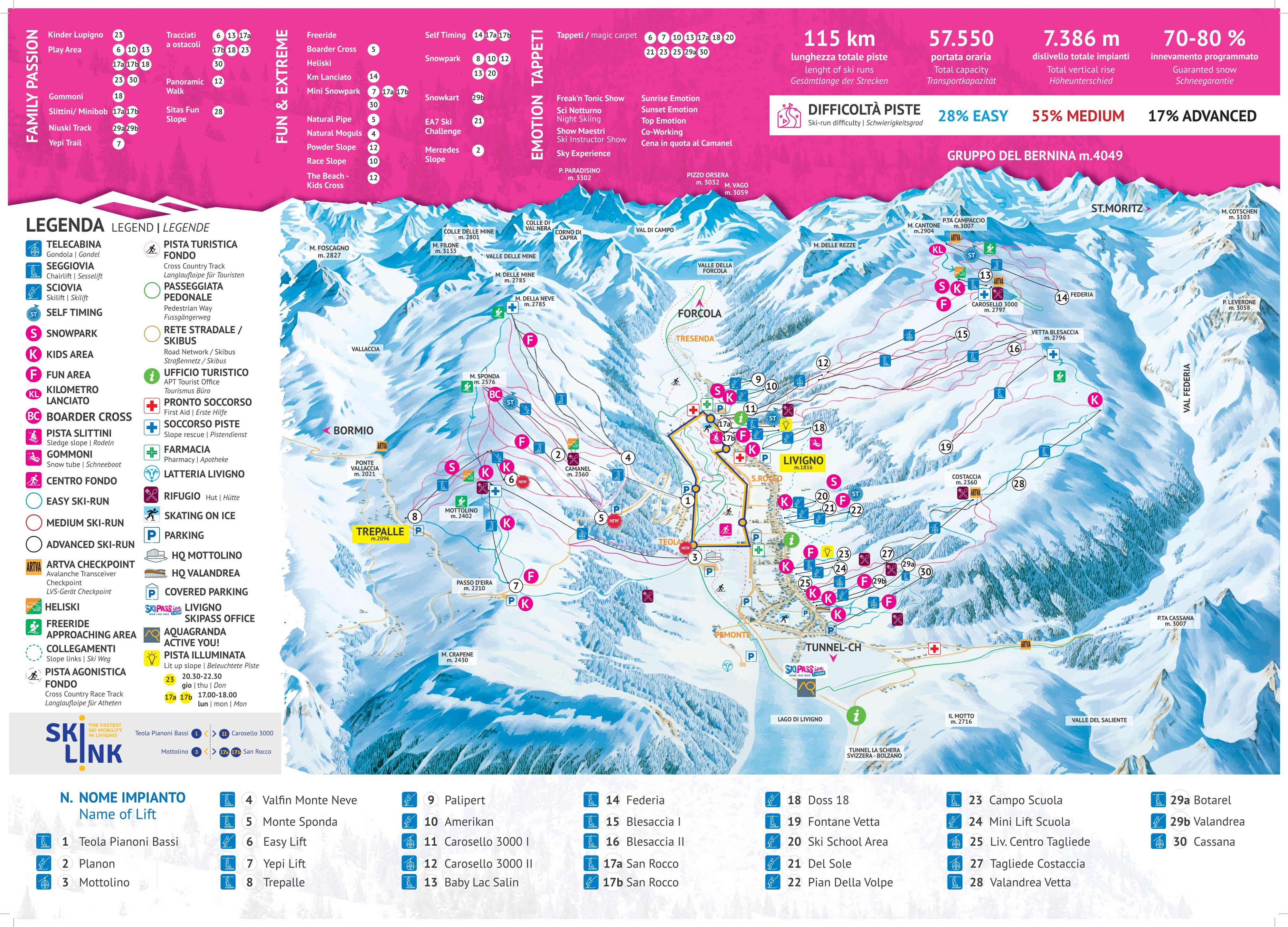 BERGFEX: Ski resort Livigno - Skiing holiday Livigno