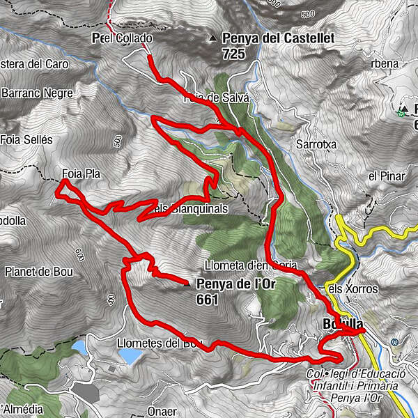 Bolulla - Penya de l'Or - Foia de Salvá - Font del Rondant - BERGFEX ...