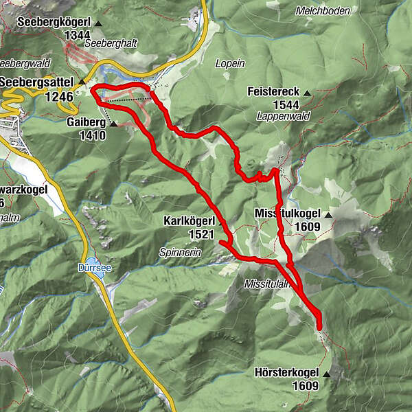 Hütte Seeberg-Göriacher-Hochanger-Ostereralm-Hochanger- 7Hügel-Seeberg ...