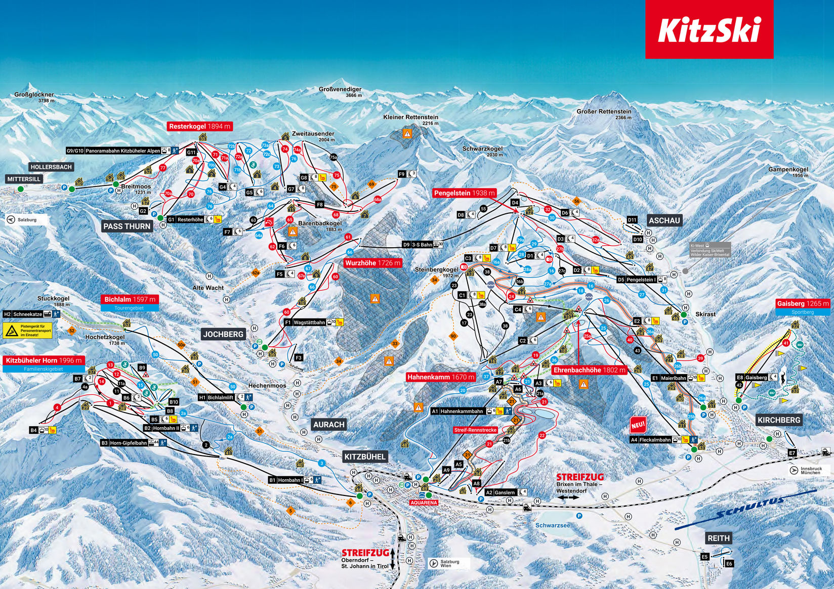 BERGFEX: Skiregion KitzSki - Skiurlaub KitzSki