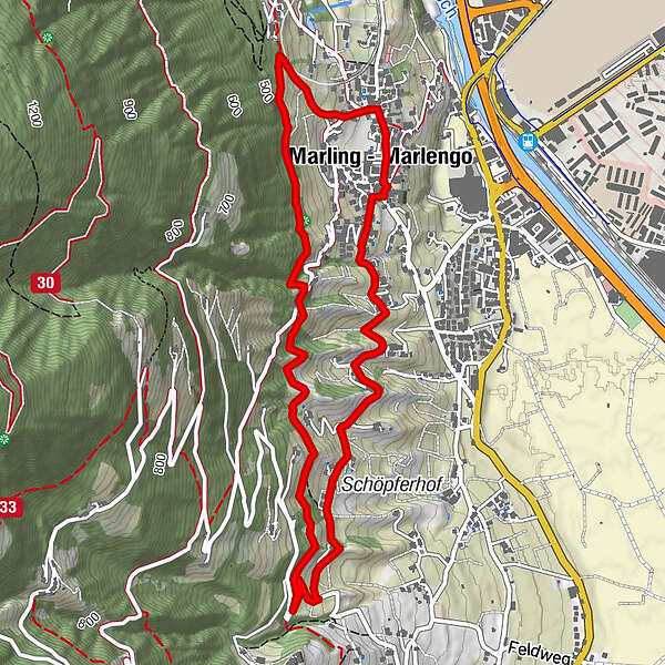 Marlinger Waalweg - BERGFEX - Wanderung - Tour Südtirol