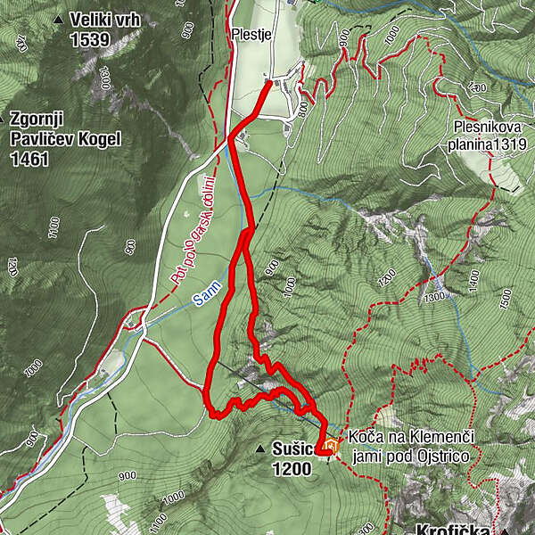 Kmečka hiša Ojstrica - Klemenča jama - Koča na Klemenči jami pod Ojstrico - BERGFEX - Wanderung ...