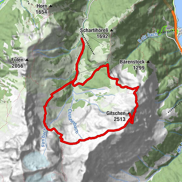 Gitschen - BERGFEX - Wanderung - Tour Luzern - Vierwaldstättersee