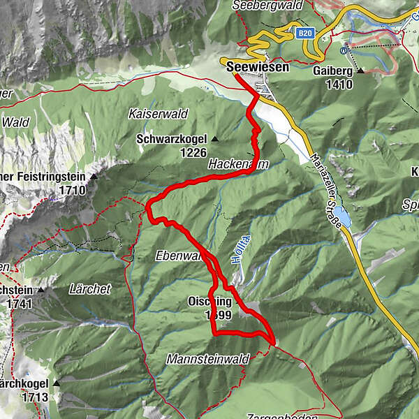 Seewiesen - Hackenalm - Hackentörl - Oisching - BERGFEX - Wanderung ...