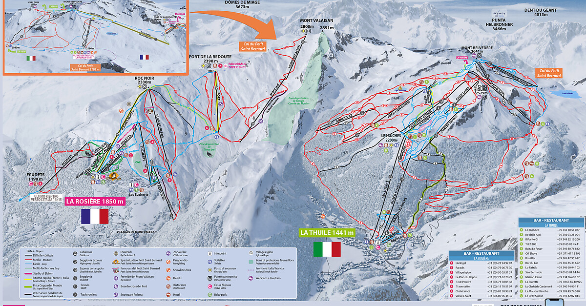 BERGFEX: Ski resort La Thuile - La Rosiere / San Bernardo - Skiing ...