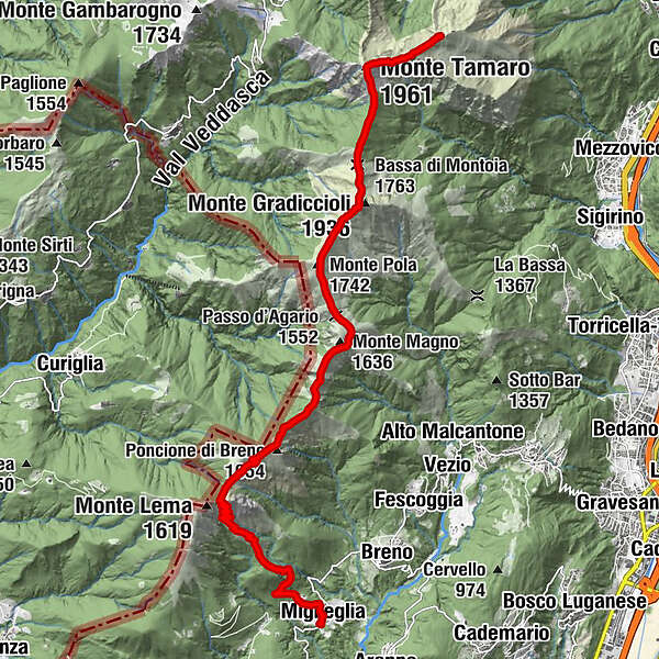 Sentiero Lago di Lugano – Etappe 2: Miglieglia – Capanna Tamaro ...