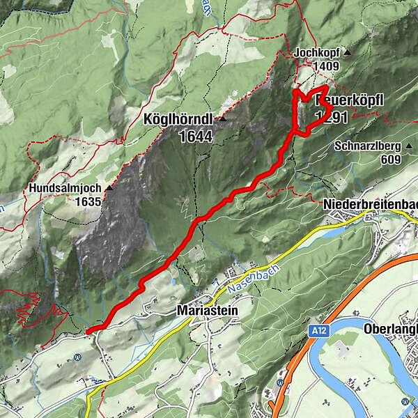 Gemeinde Langkampfen - Feuerköpfl - BERGFEX - Wanderung - Tour Tirol