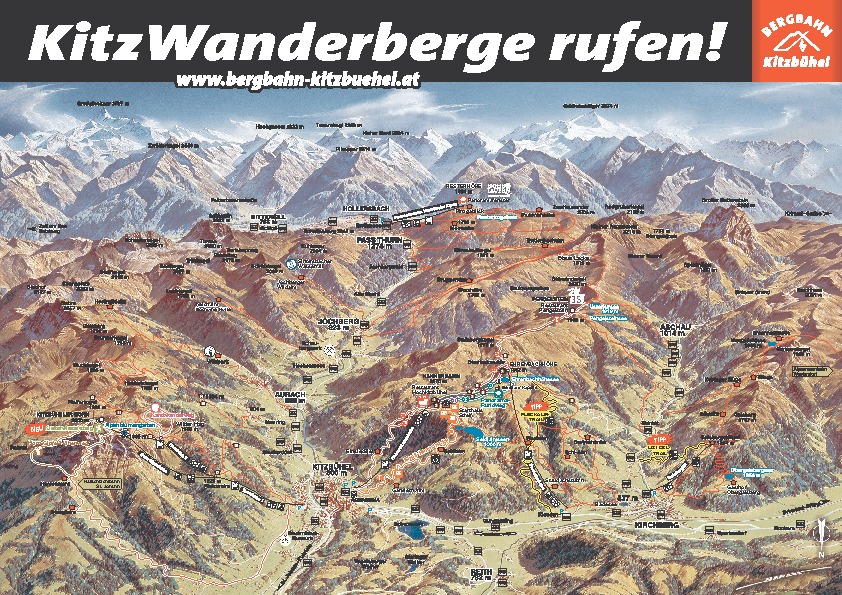 BERGFEX: Panoramic map Reith bei Kitzbühel: Map Reith bei Kitzbühel ...