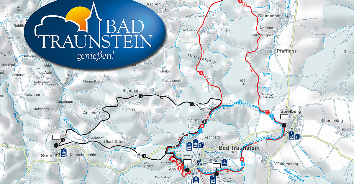 BERGFEX: Plan des pistes Bad Traunstein: Ski de fond Bad Traunstein