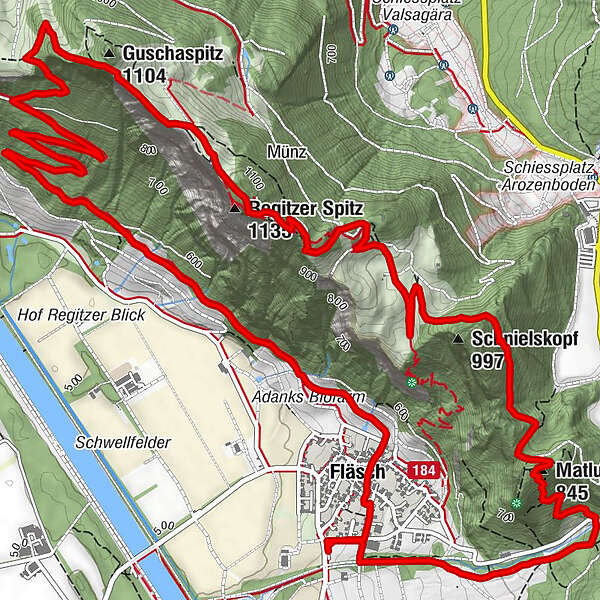 Fläsch - Guschaspitz - Regitzer Spitz - Schnielskopf - BERGFEX - Wanderung - Tour Graubünden