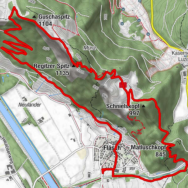 Fläsch - Guschaspitz - Regitzer Spitz - Schnielskopf - BERGFEX - Wanderung - Tour Graubünden