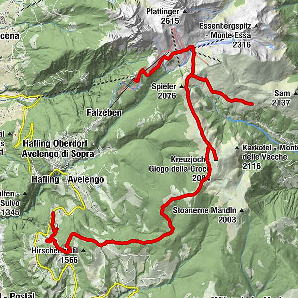 Hafling - Avelengo - Meranerhütte - Rifugio Merano - Kreuzjoch - Giogo ...