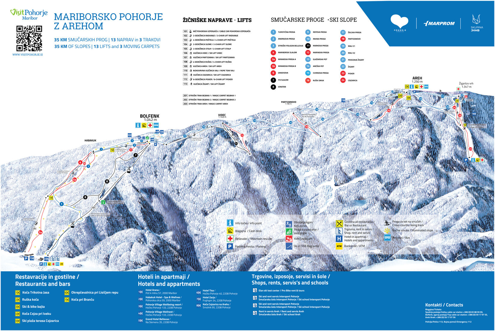 BERGFEX: Piste map Mariborsko Pohorje - Panoramic map Mariborsko ...
