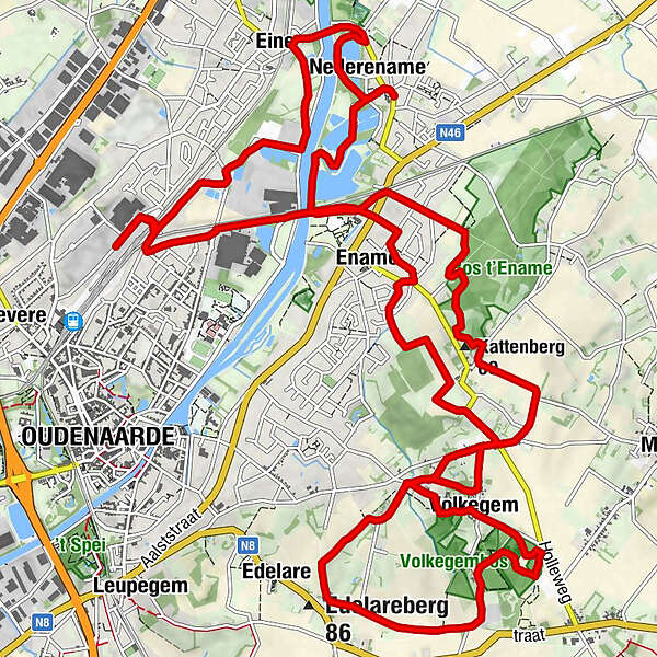 Eine - Kattenberg - Volkegemberg - Ename - BERGFEX - Wanderung - Tour Flämische Region