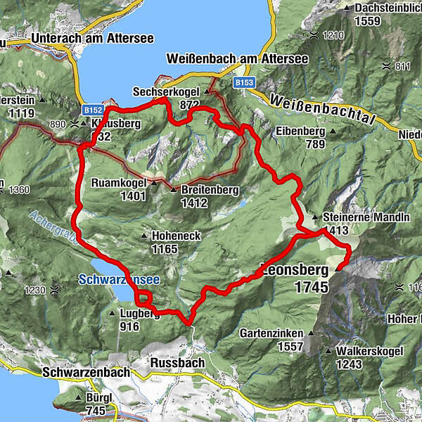 Moosstraße - Leonsberg - Ferrary-Kapelle - Burggrabenklamm - BERGFEX ...
