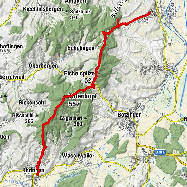 Bahlingen am Kaiserstuhl - Bahlinger Eck - Totenkopf - Ihringen ...