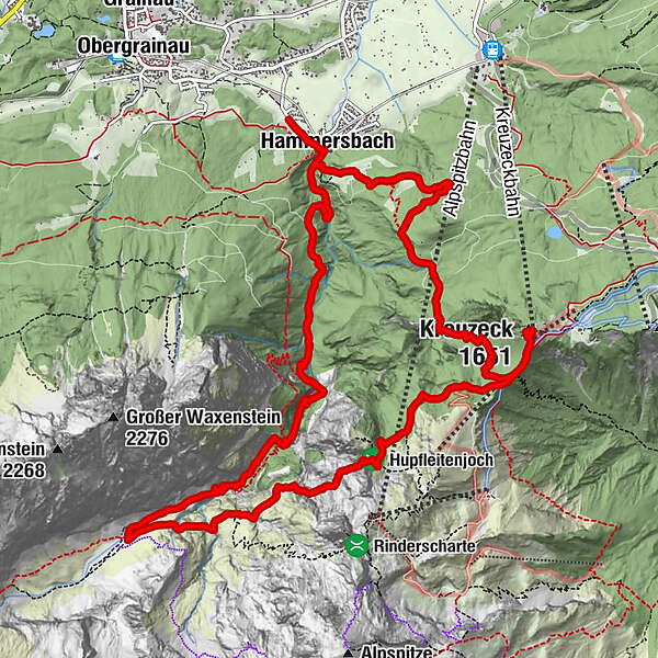 Von Hammersbach zur Höllentalangerhütte und weiter über Hupfleitenjoch ...