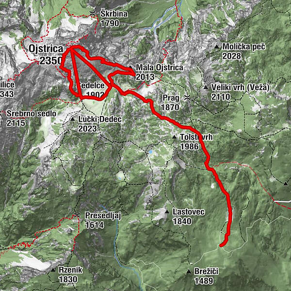 Ojstrica via Kocbek route - BERGFEX - Wanderung - Tour Savinjska