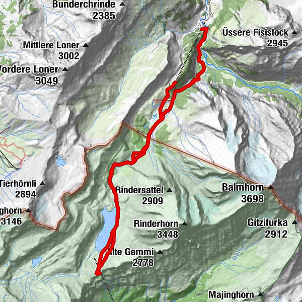 Sunnbuel-Gemmi-Gasterntal-Kandersteg - BERGFEX - Wanderung - Tour Berner Oberland