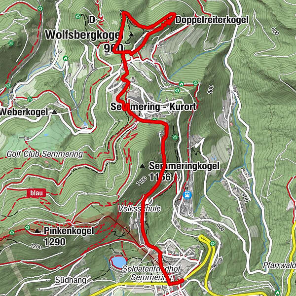 Wandern im Winter von Semmering Passhöhe zum 20-Schilling-Blick ...