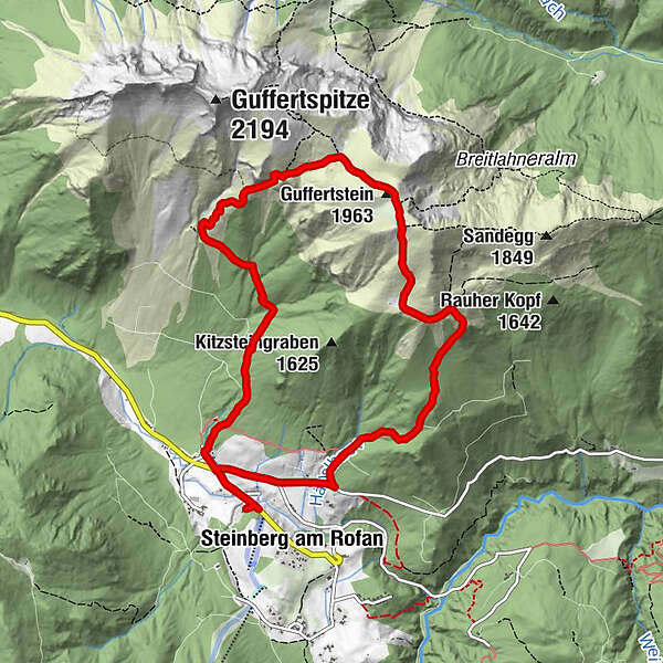 Steinberg am Rofan - Waldhäusl - Eisschacht - Guffertstein - BERGFEX ...