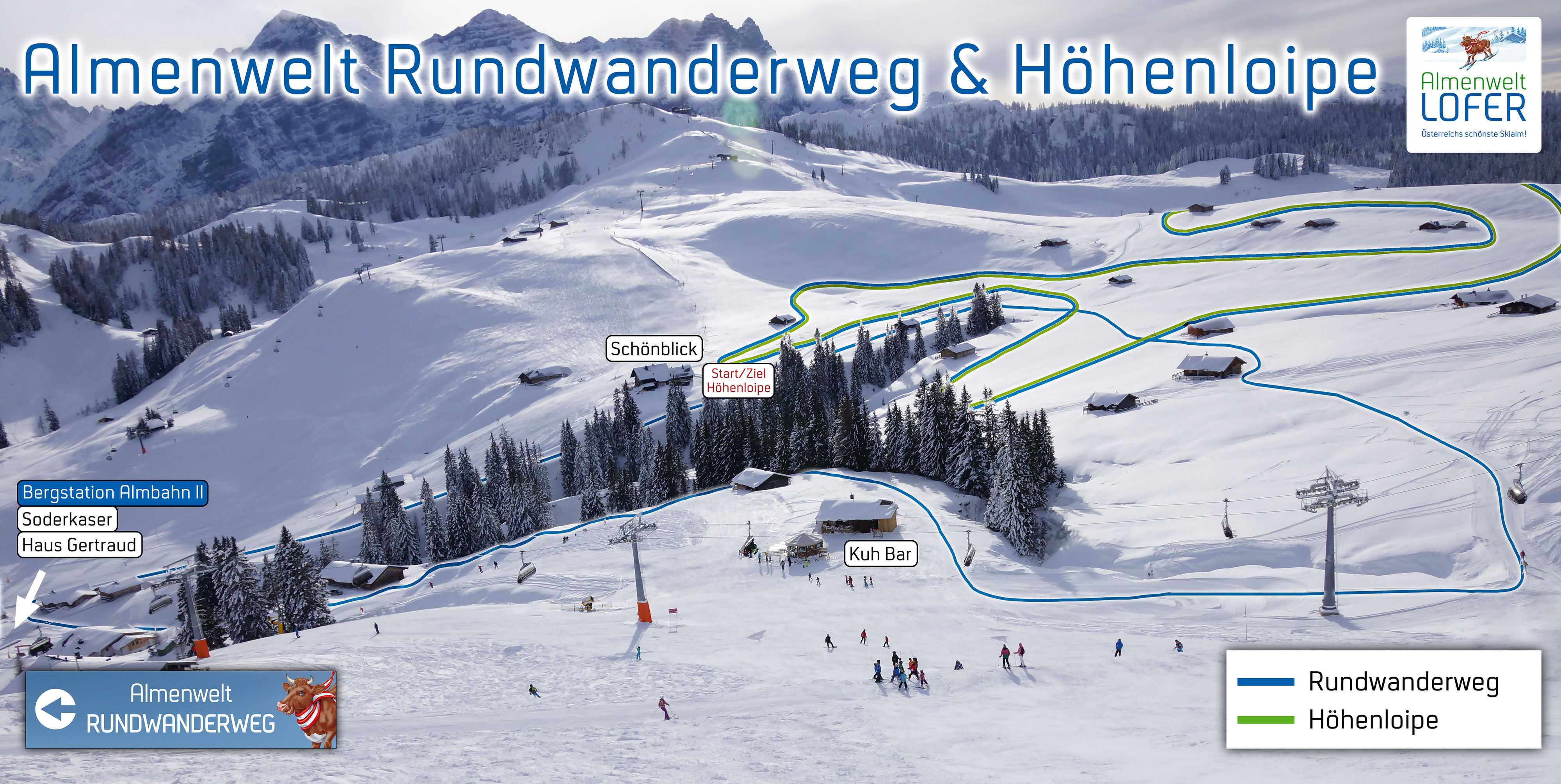 BERGFEX: Plano de canchas de esquí a fondo Lofer - Almenwelt Lofer ...