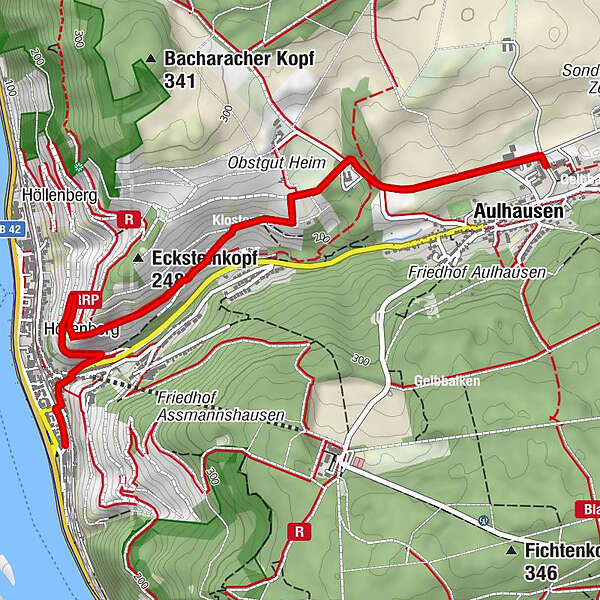 Rheingauer Klostersteig Zuweg Aulhausen-Assmannshausen - BERGFEX ...