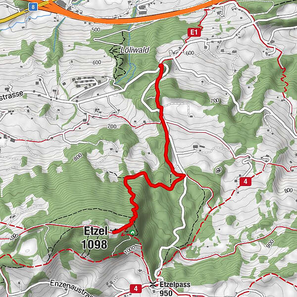 Pfäffikon - Etzel - Bergrestaurant Etzel-Kulm - BERGFEX - Wanderung ...