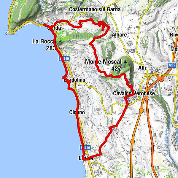 Garda - Lazise - Bardolino - BERGFEX - Radfahren - Tour Venetien
