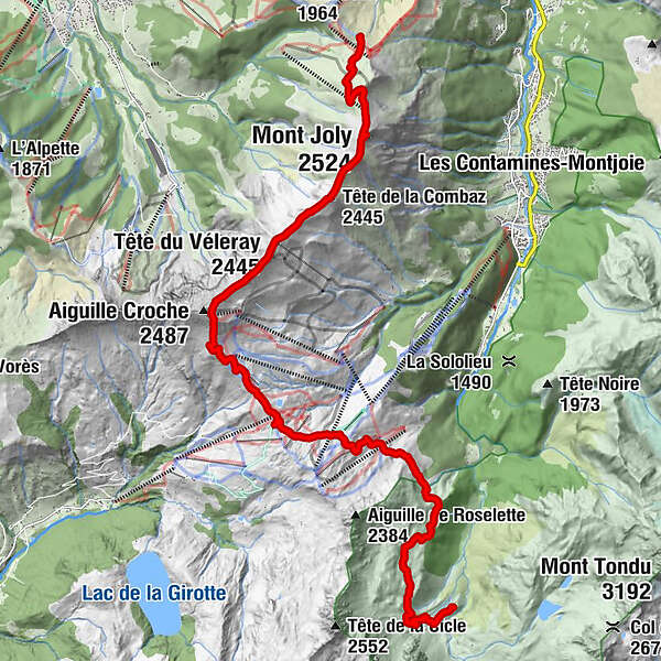 Pavillon du Mont Joly - Mont Joly - Aiguille Croche - Refuge de la ...
