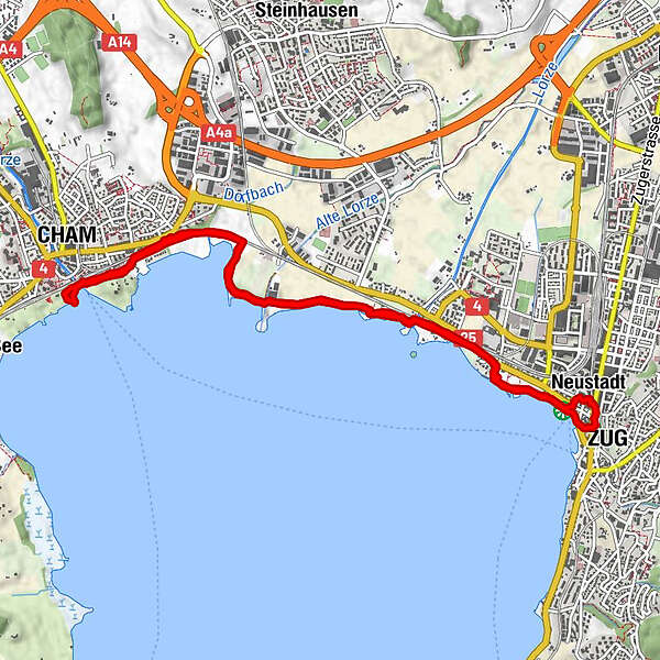 Zug-Cham, Schweiz - BERGFEX - Wanderung - Tour Luzern - Vierwaldstättersee